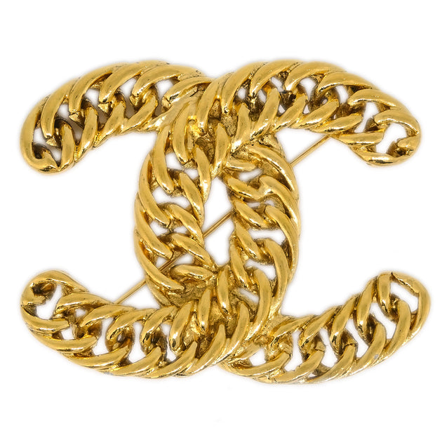 Chanel Gold CC Brooch Pin 1107 AMORE Vintage Tokyo
