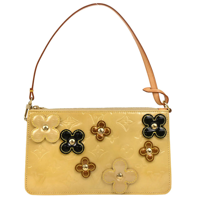 Louis Vuitton 2002 Beige Vernis Flower Lexington Handbag Louis Vuitton 2002 Beige Vernis Flower Lexington Handbag