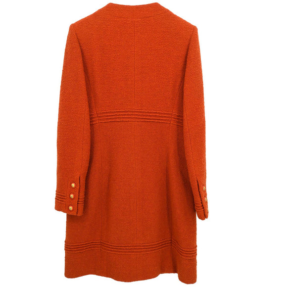 Chanel Single Breasted Collarless Coat Vermilion Red #38 – AMORE ...