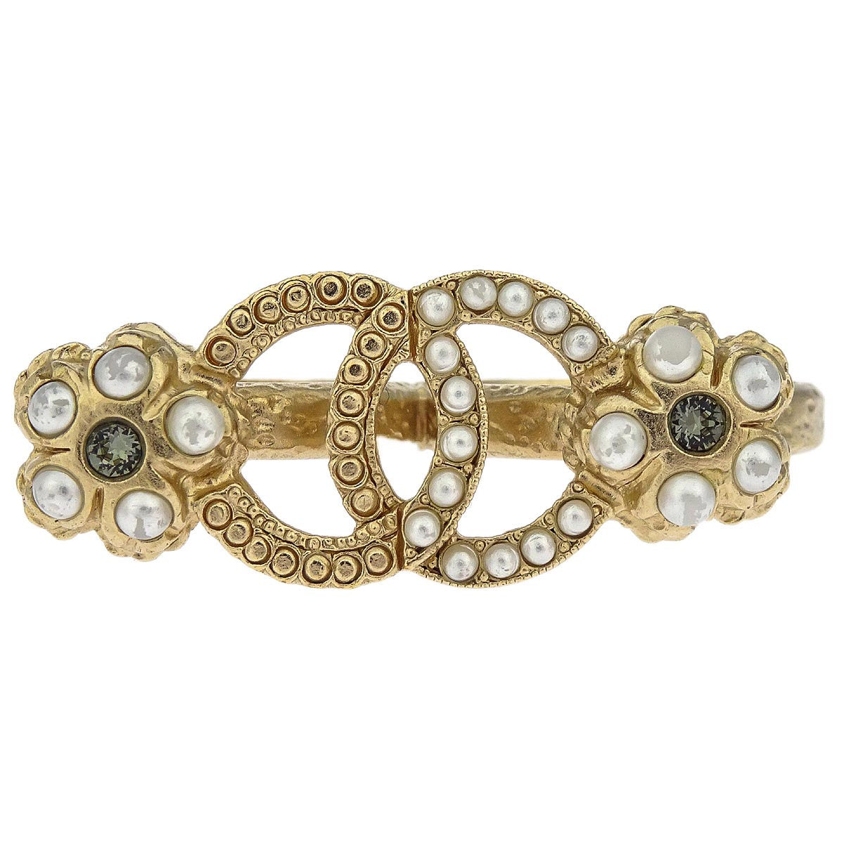 Chanel CC Ring Rhinestone Costume Pearl Gold #53 #52 A16K – AMORE ...