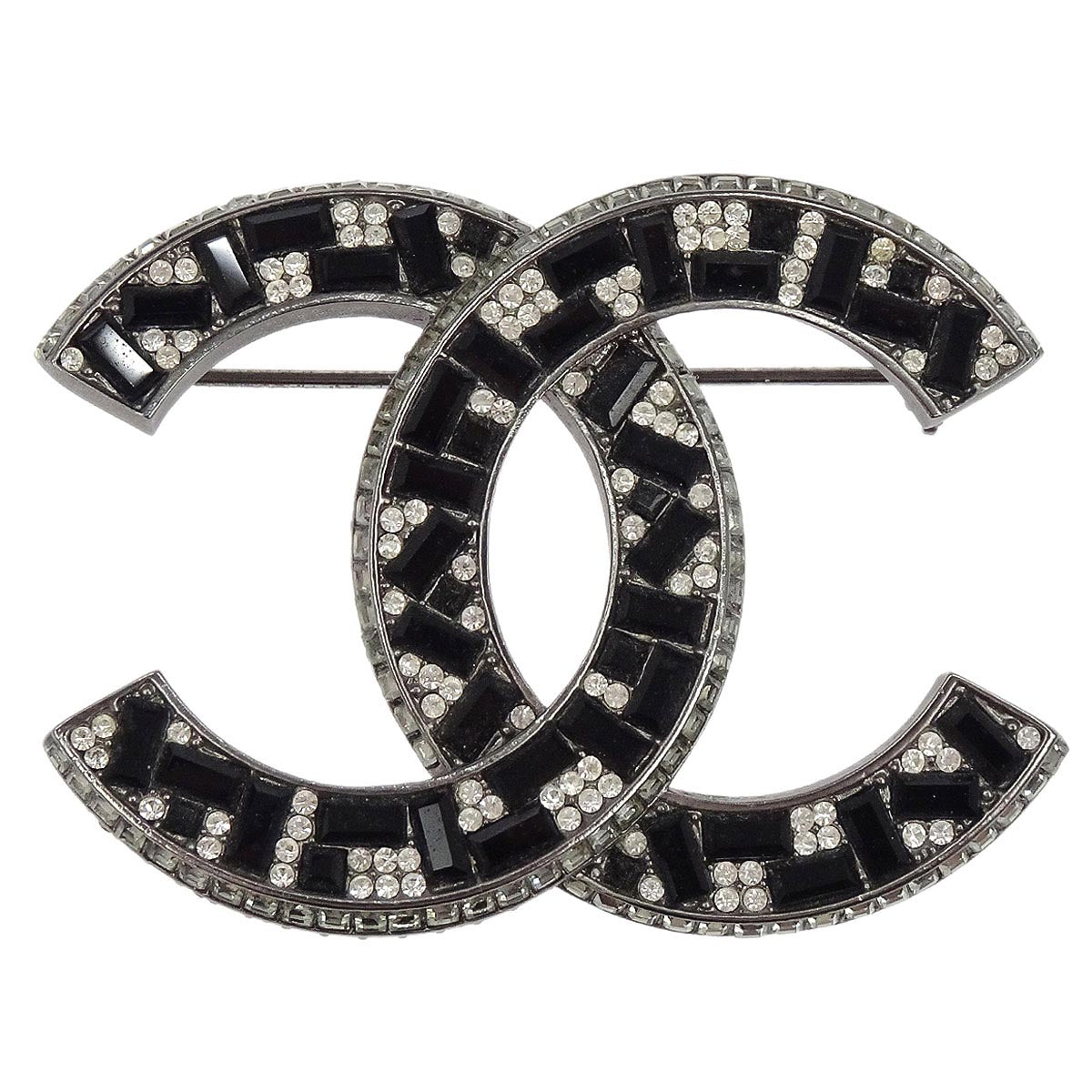 Chanel CC Rhinestone Brooch Pin Silver A15B – AMORE Vintage Tokyo
