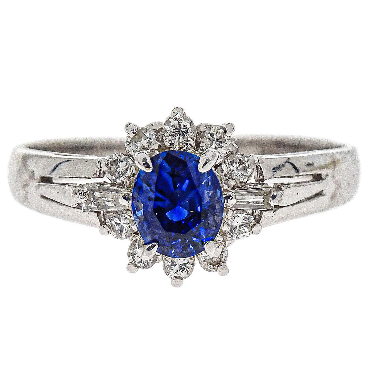 Ring Pt900 Silver Sapphire Diamond #52 Jewelry – AMORE Vintage Tokyo