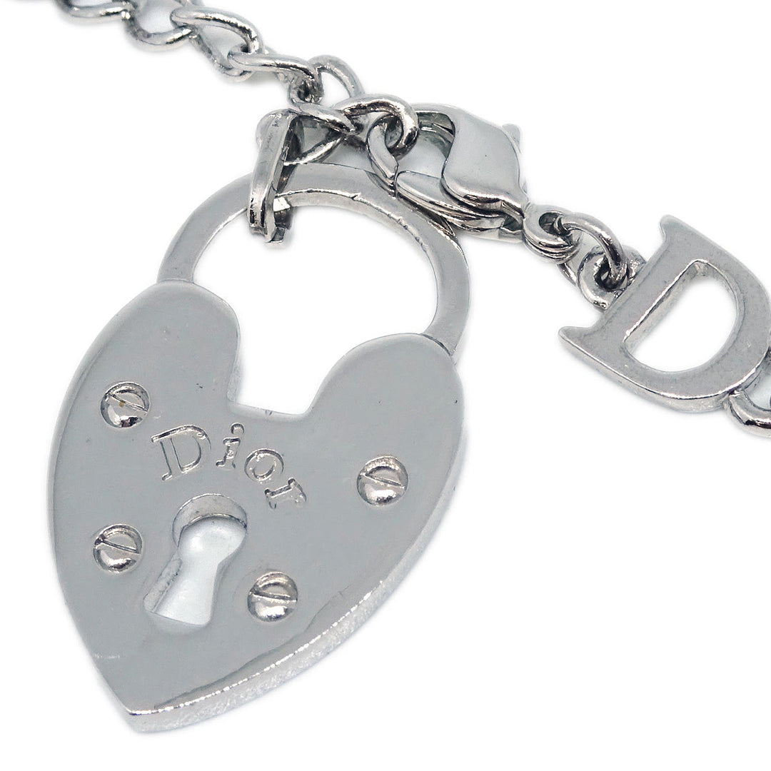 Dior padlock necklace silver store