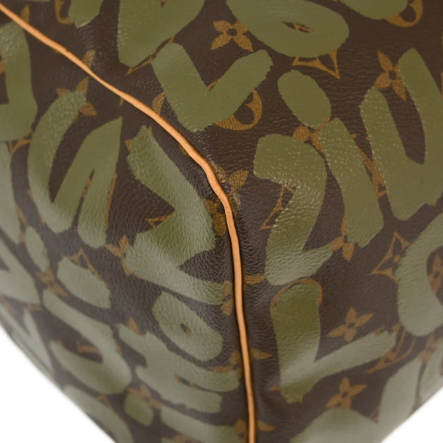 Louis Vuitton 2001 Khaki Monogram Graffiti Keepall 50 Duffle M92196 ...