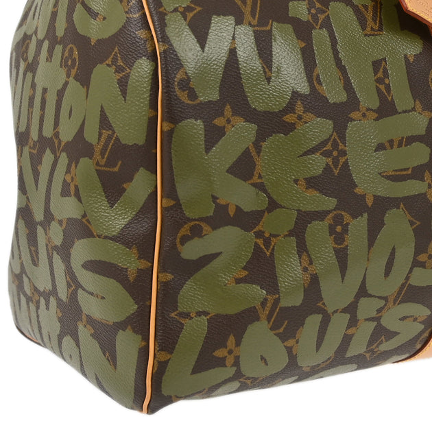 Louis Vuitton Khaki Monogram Graffiti Keepall 50 Duffle M92196 – AMORE ...