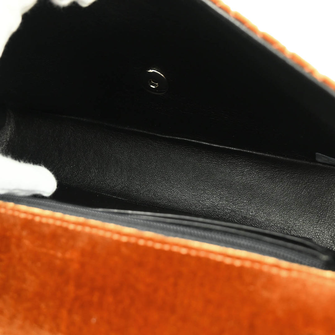 Chanel 1996-1997 Brown Velvet Single Flap Shoulder Bag Chanel 1996-1997 Brown Velvet Single Flap Shoulder Bag