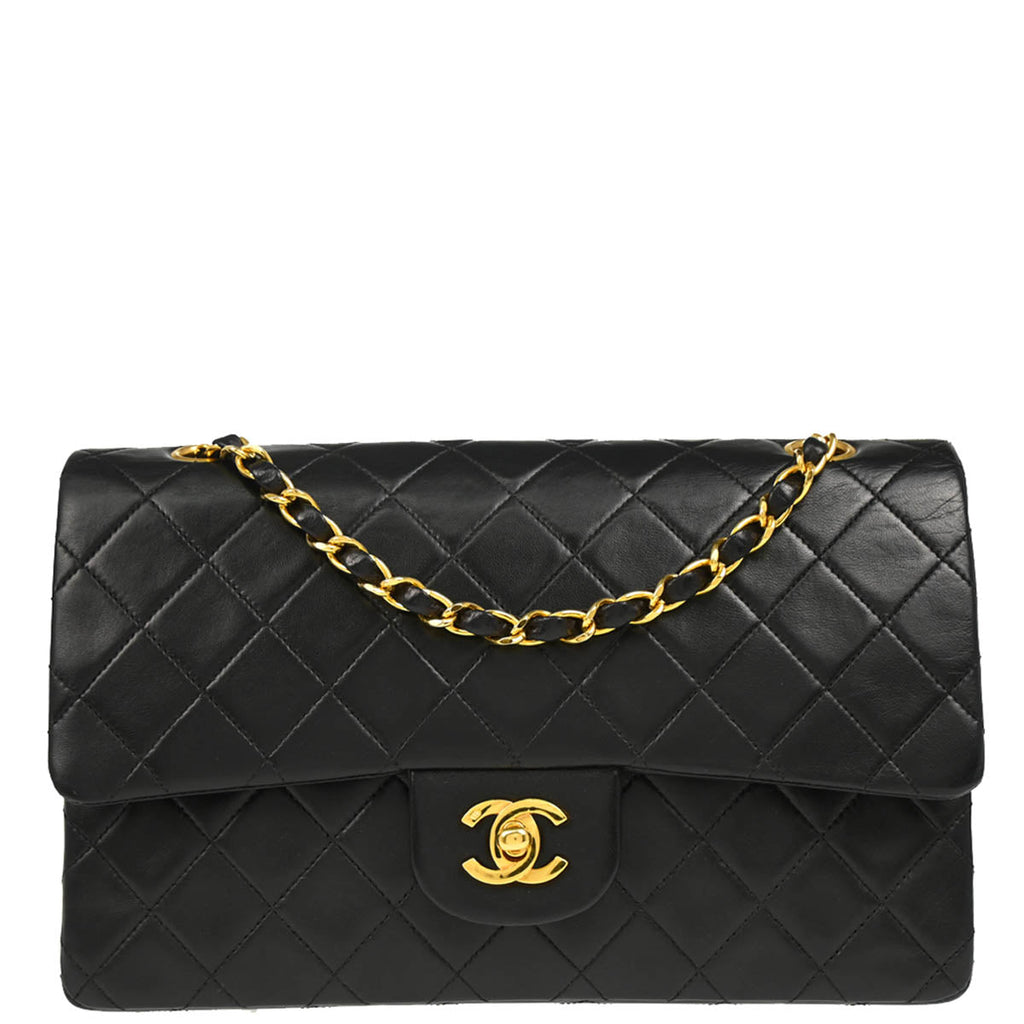 Chanel 1989-1991 Black Lambskin Medium Classic Double Flap Chanel 1989-1991 Black Lambskin Medium Classic Double Flap