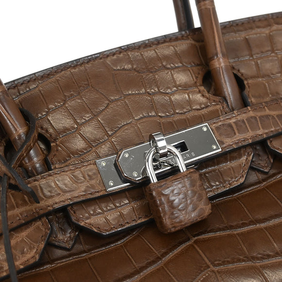 Hermes * Cacao Matte niloticus Crocodile Birkin 30 Handbag – AMORE ...
